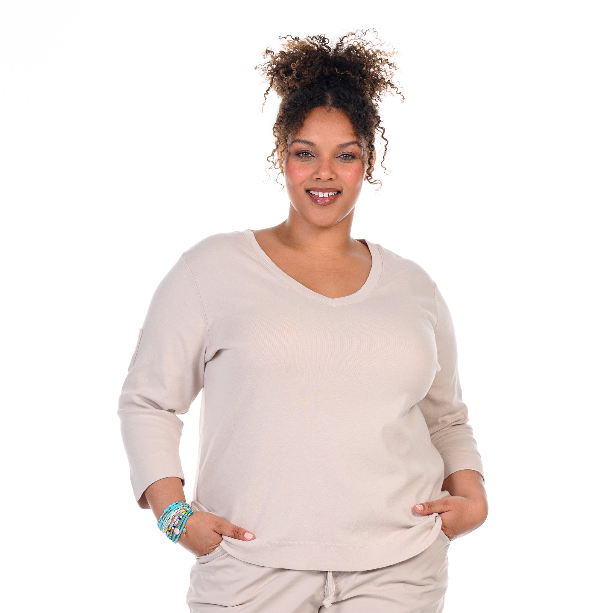 3/4 Sleeve Logo Fem T | Plus Size - 2025 Fall Colors